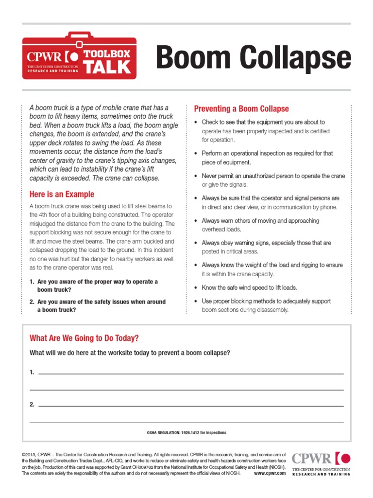 Toolbox: Preventing A Boom Collapse | PDF | Technology & Engineering