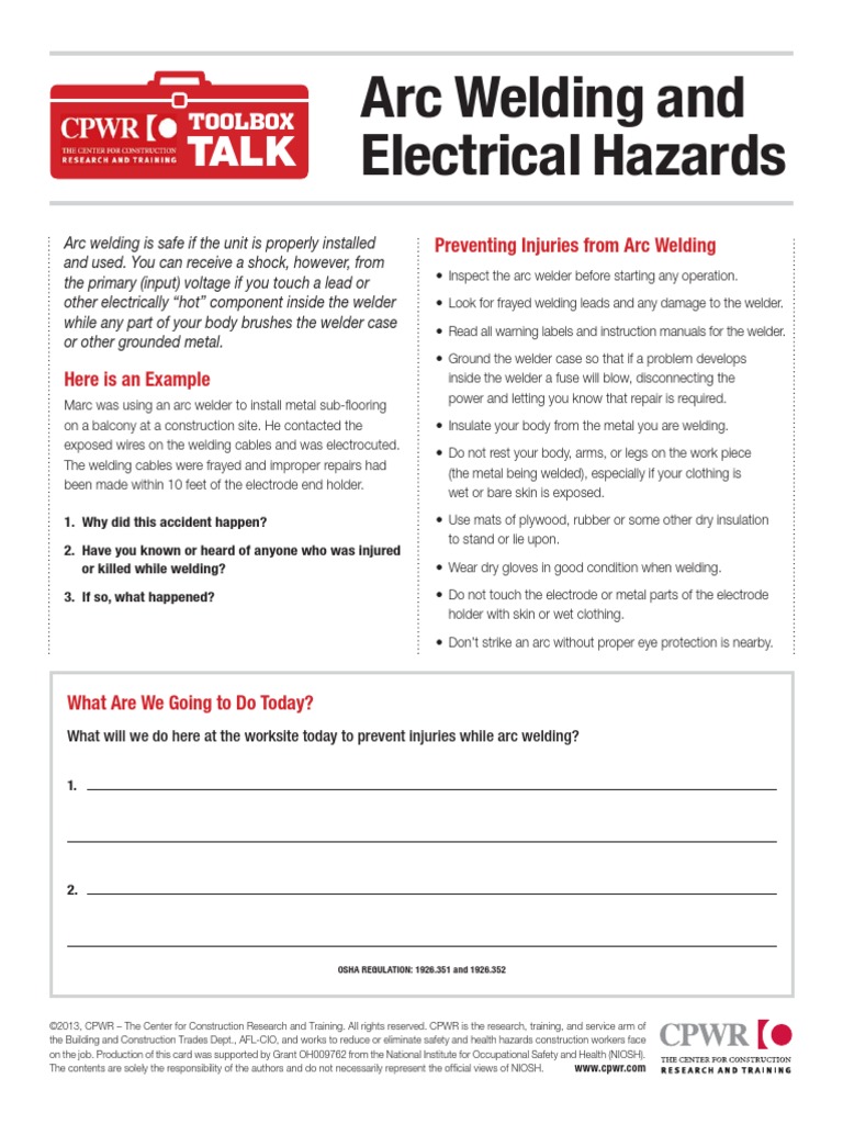 Arc Welding Electrical Hazards | PDF