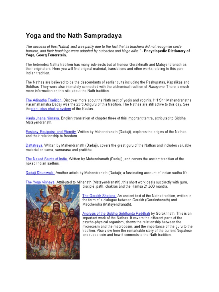 Yoga and The Nath Sampradaya | PDF | Social Science | Religion ...