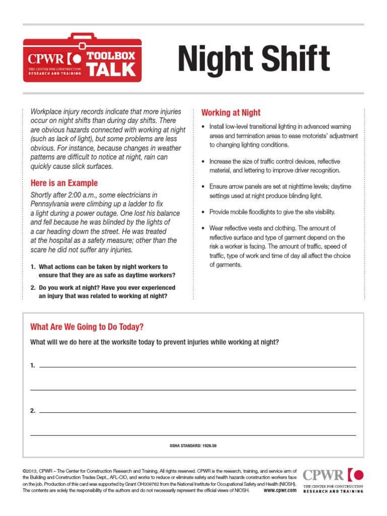 Night Shift | PDF | Working Conditions | Safety