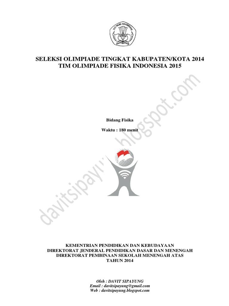 Soal Dan Pembahasan Olimpiade Fisika Sma Tingkat Kabupaten (Osk) Tahun 2014 PDF | PDF
