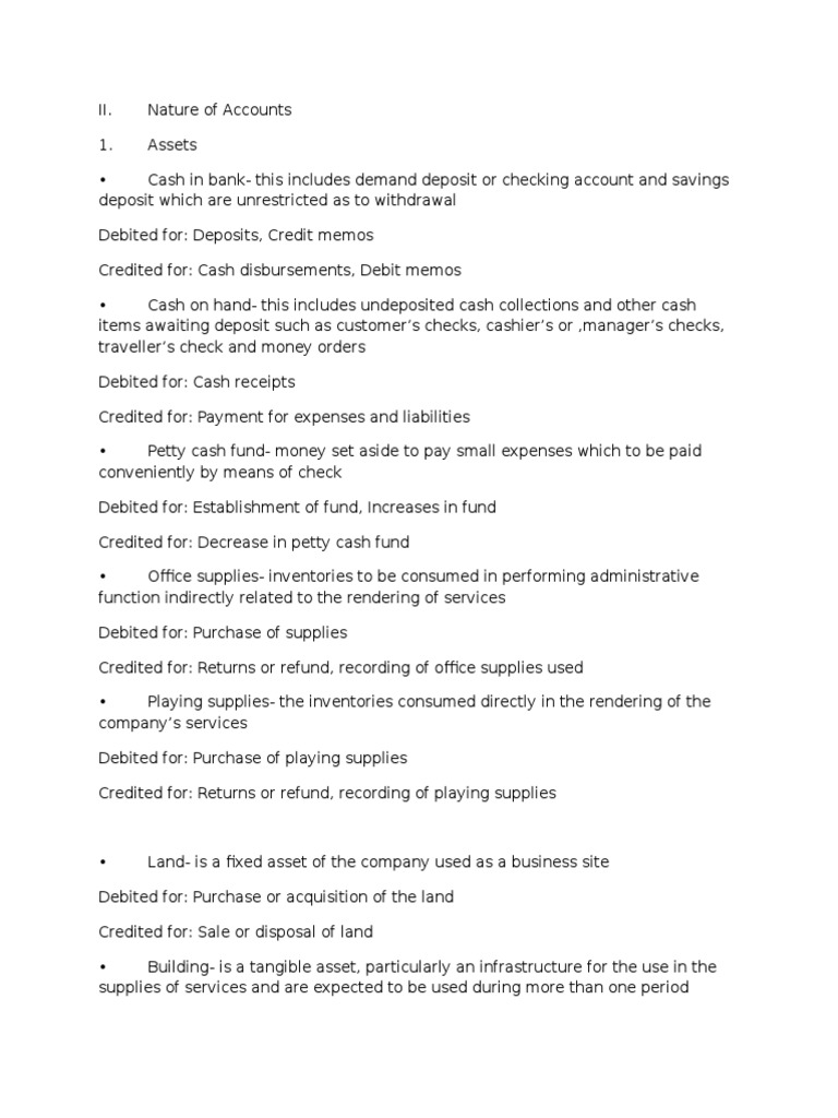 Nature of Accounts | Debits And Credits | Expense