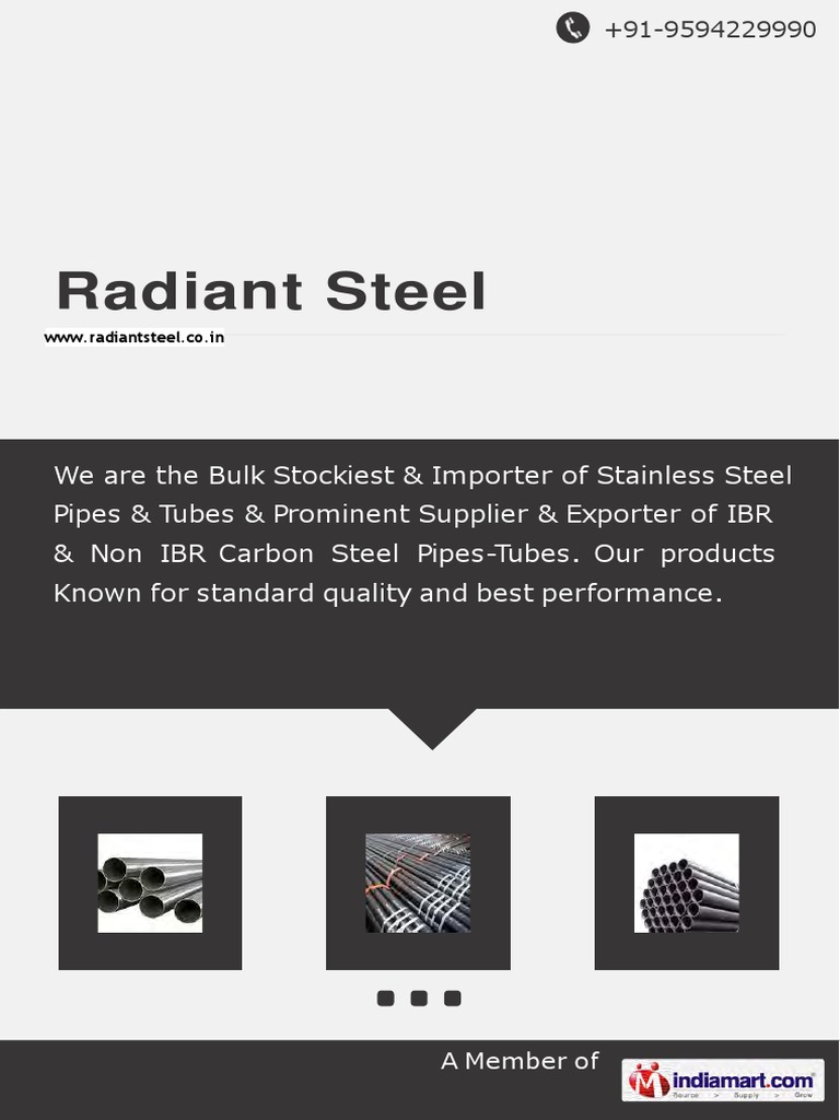 Radiant Steel Catalogue | PDF | Pipe (Fluid Conveyance) | Heat Exchanger