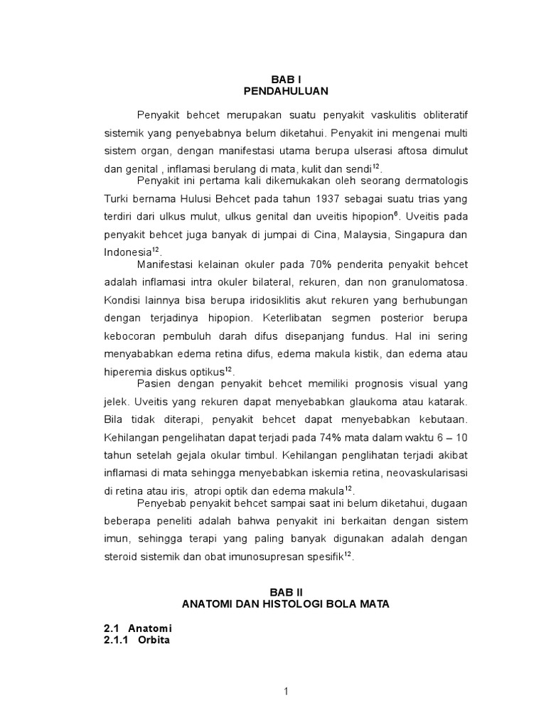 Penyakit Behcet: Gejala dan Prognosis | PDF | Kesehatan Holistik ...