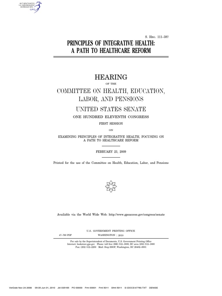 Principles of Integrative Health: A Path To Healthcare Reform | PDF ...