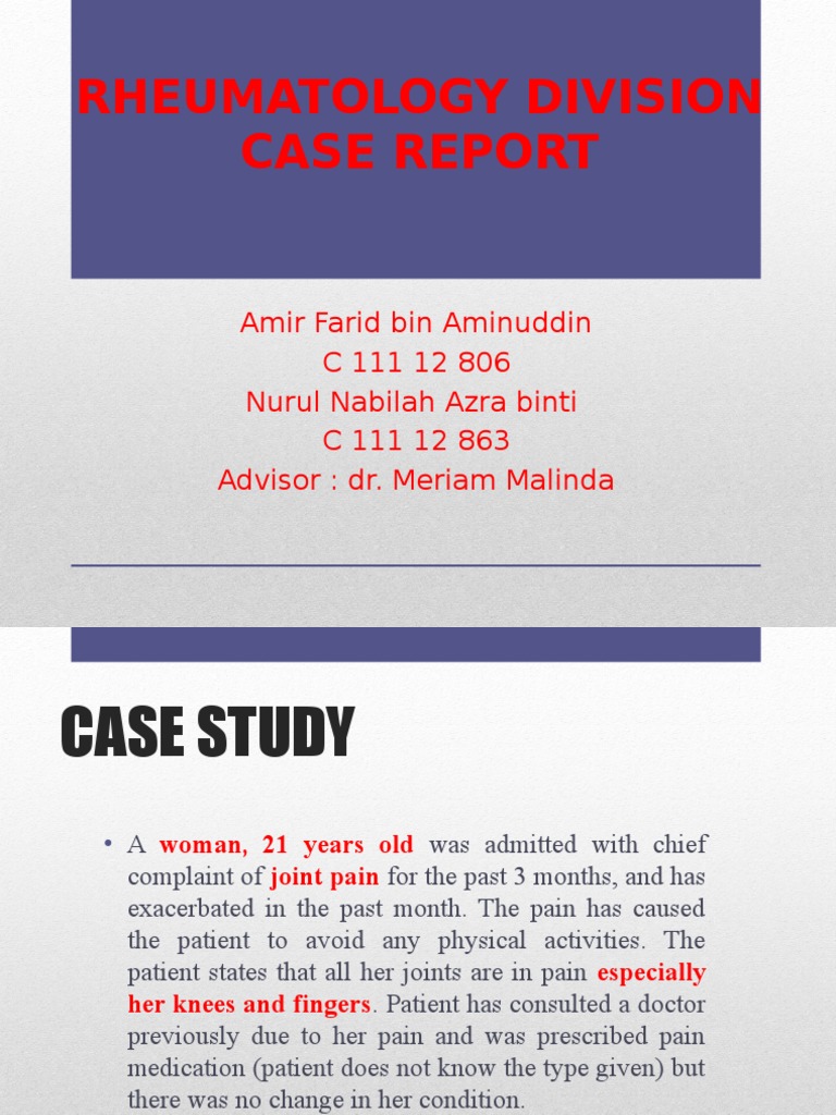 SLE Case Study for Rheumatologists | PDF | Systemic Lupus Erythematosus ...