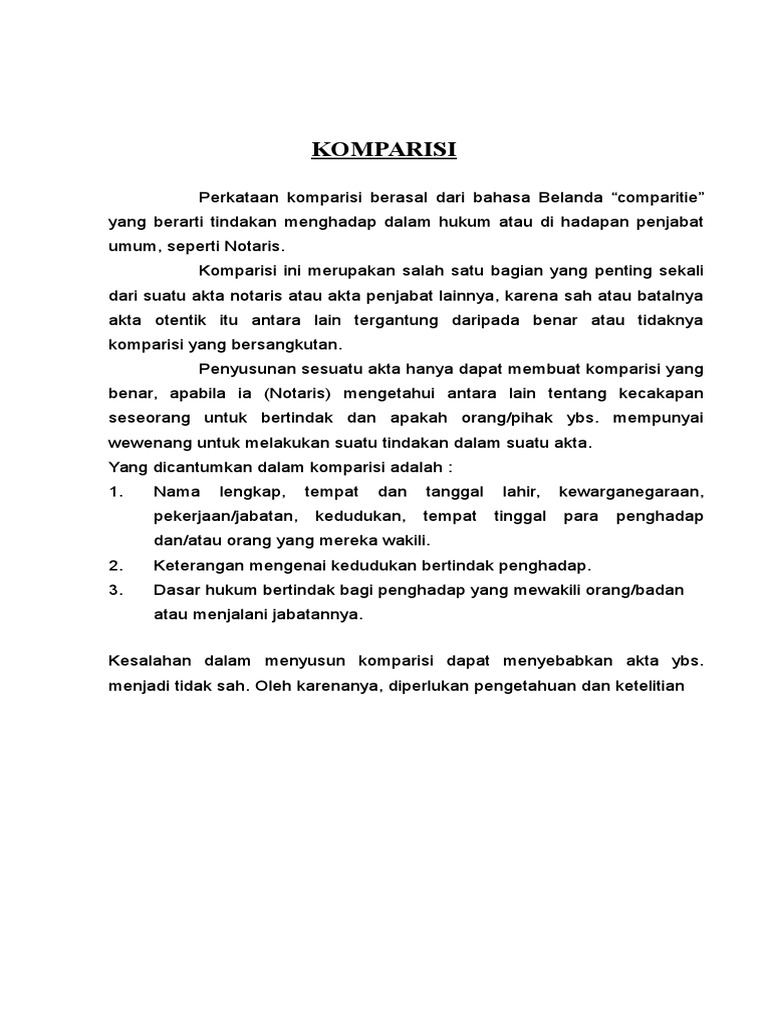 Komparisi 1 | PDF