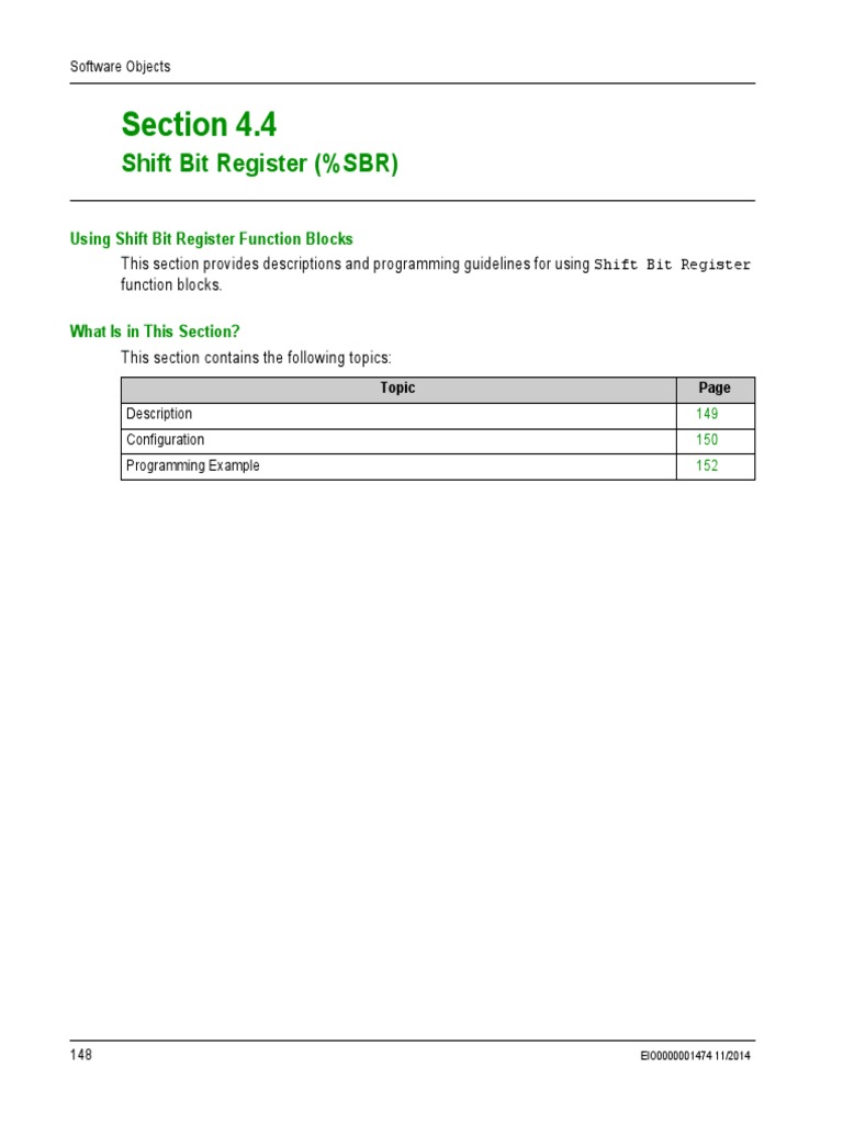 Shift Bit Register (%SBR) - Using Shift Bit Register Function Blocks to Shift Binary Data Bits ...