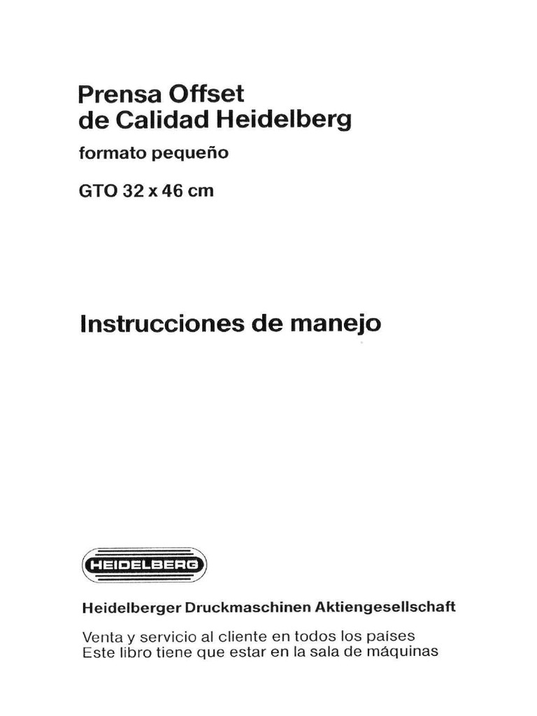 Manual Offset Gto 46 | PDF
