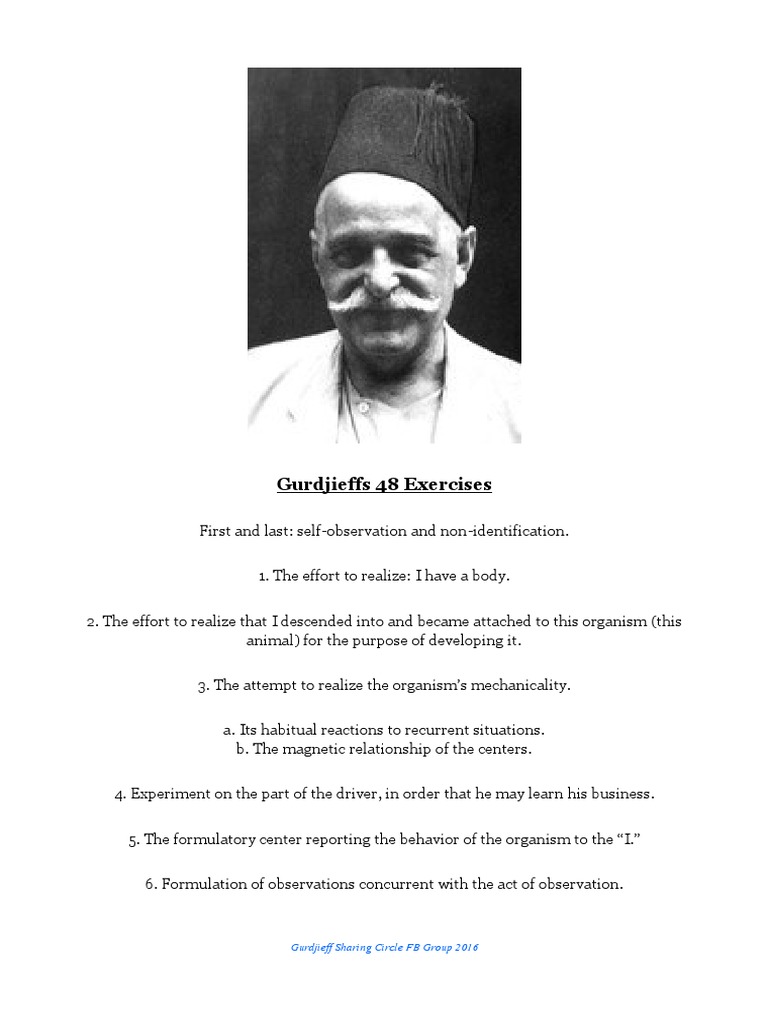 G. I. Gurdjieff - 48 Exercises | PDF | Epistemology | Metaphysics