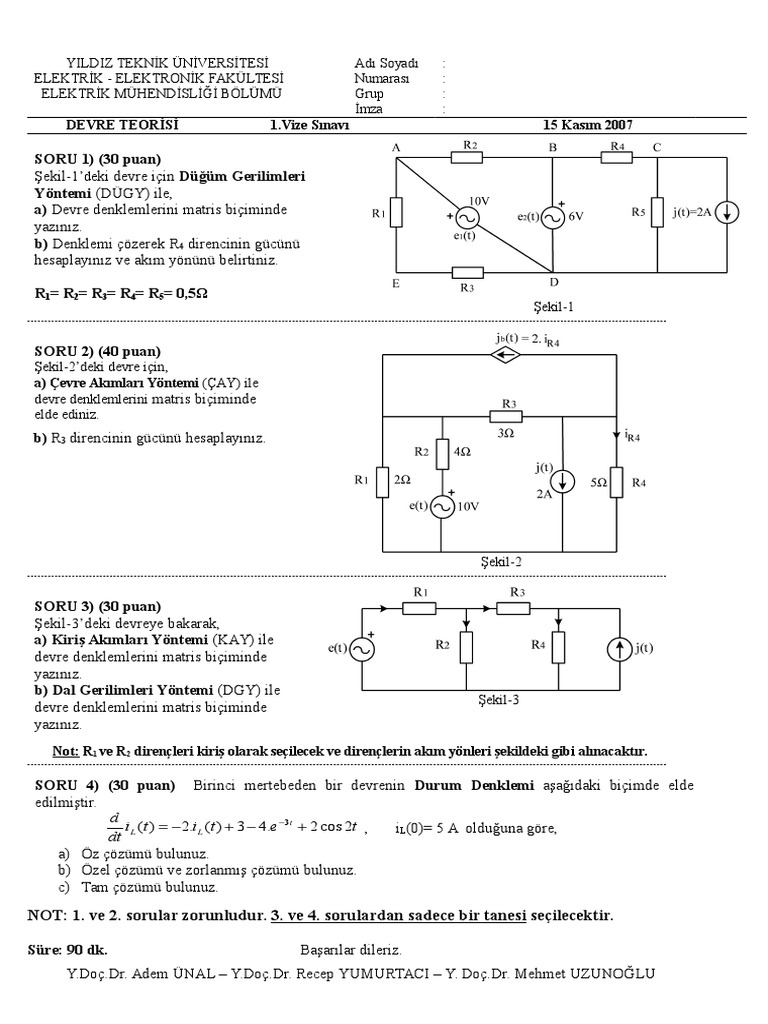 Devre Teorisi (Usis) 20071 | PDF