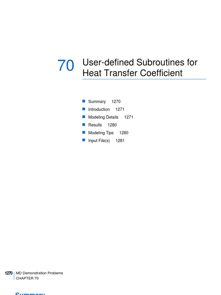 User Defined Subroutines For Heat Transfer Coefficient | PDF | C ...