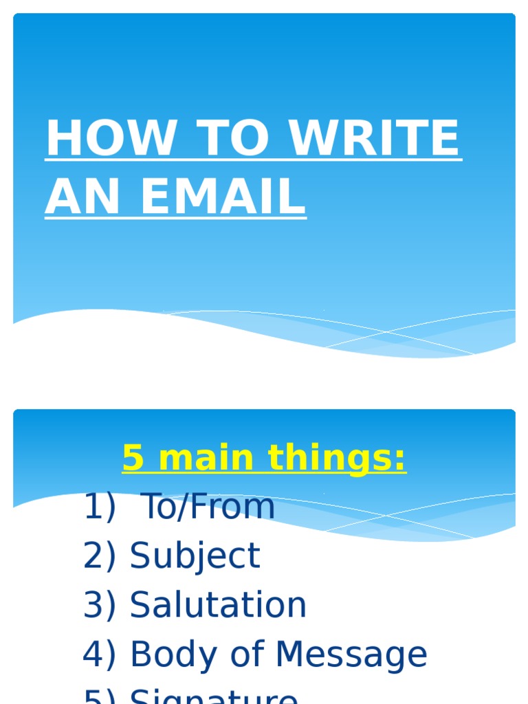 How To Write An Email | PDF