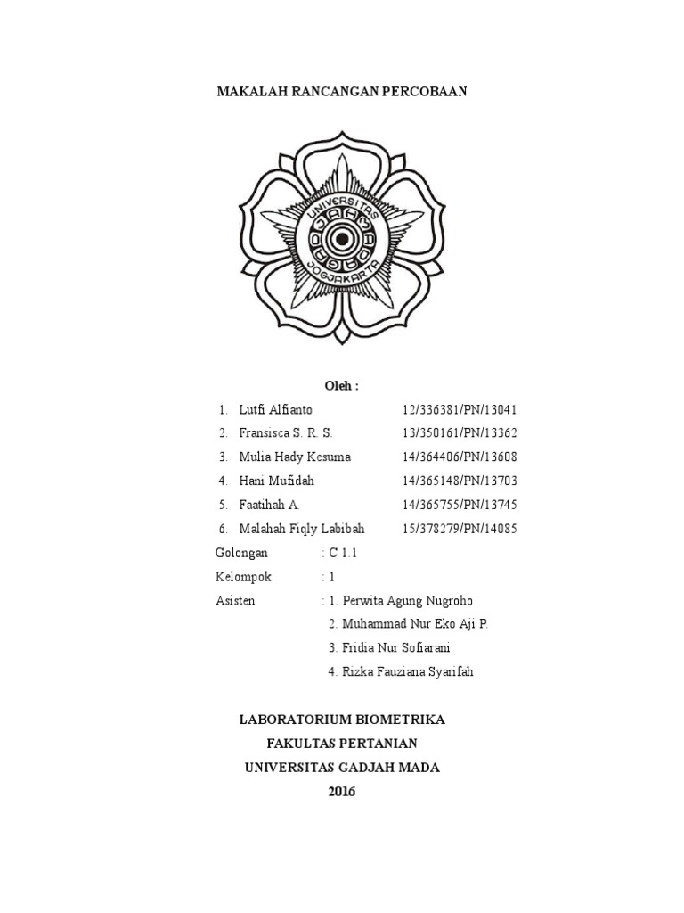 Makalah Rancangan Percobaan | PDF