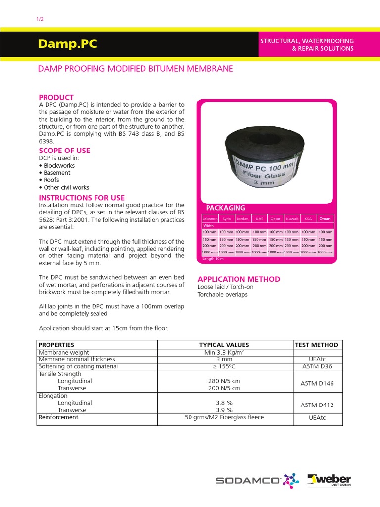 Damp - PC: Damp Proofing Modified Bitumen Membrane | Download Free PDF ...
