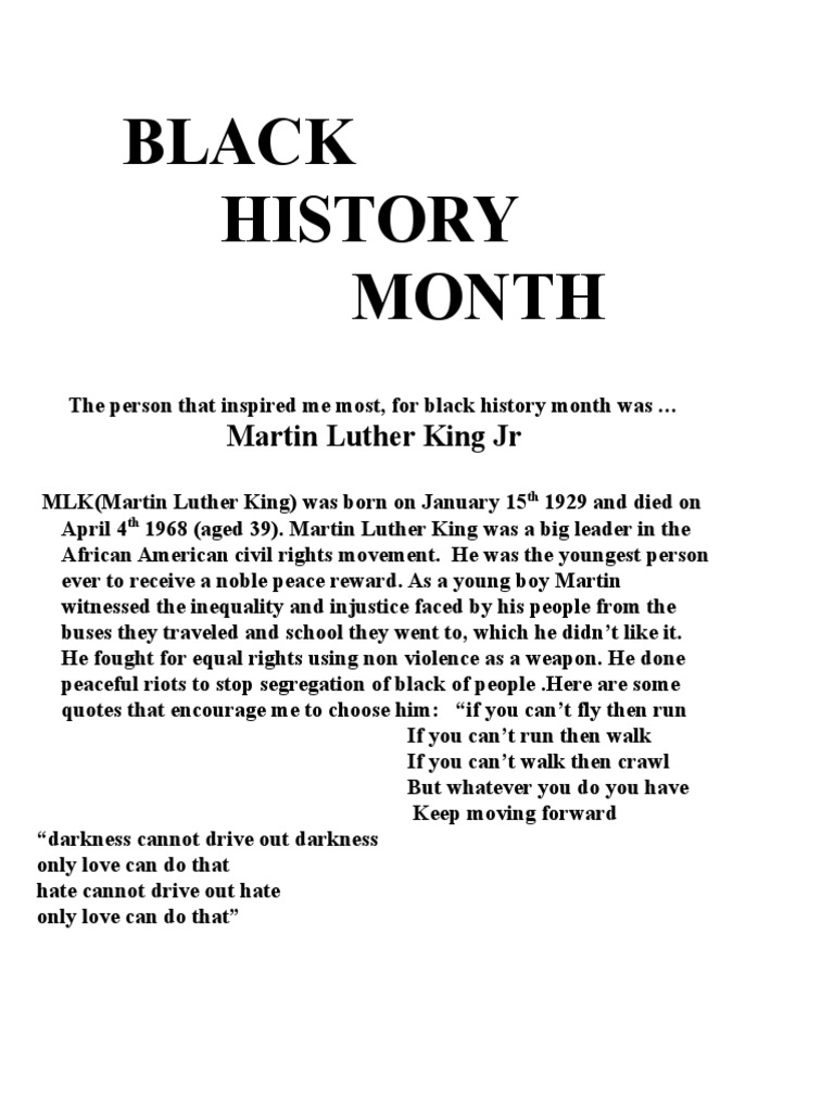Martin Luther King Jr: A Black History Icon | PDF