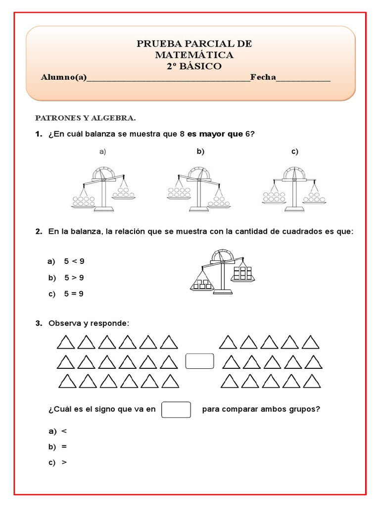 Patrones y Algebra 2º Basico | PDF