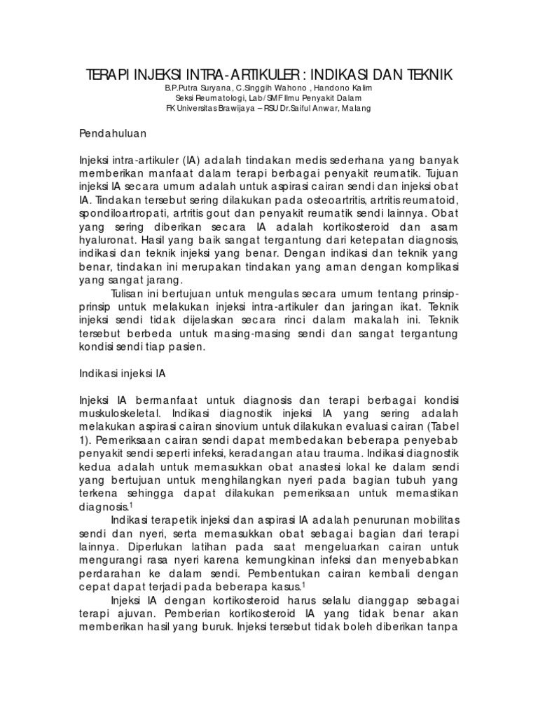 Teknik Injeksi IA PDF | PDF | Kesehatan Holistik | Sains & Matematika