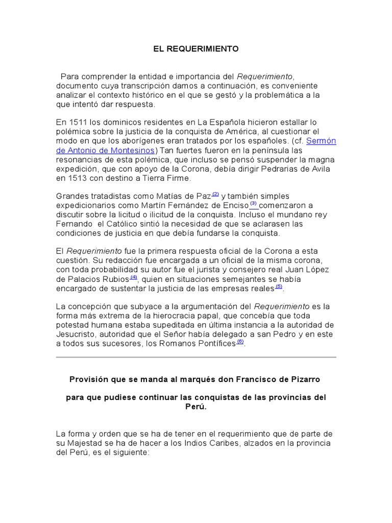 El Requerimiento | PDF | Papa | Religión y creencia