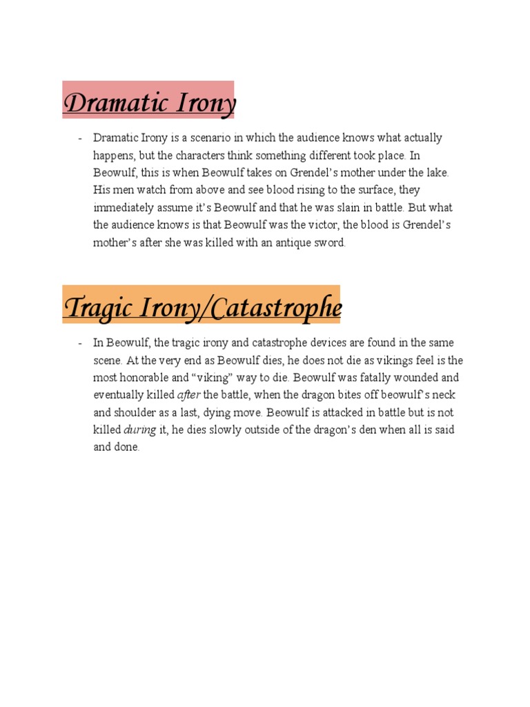 Understanding Irony in Beowulf | PDF