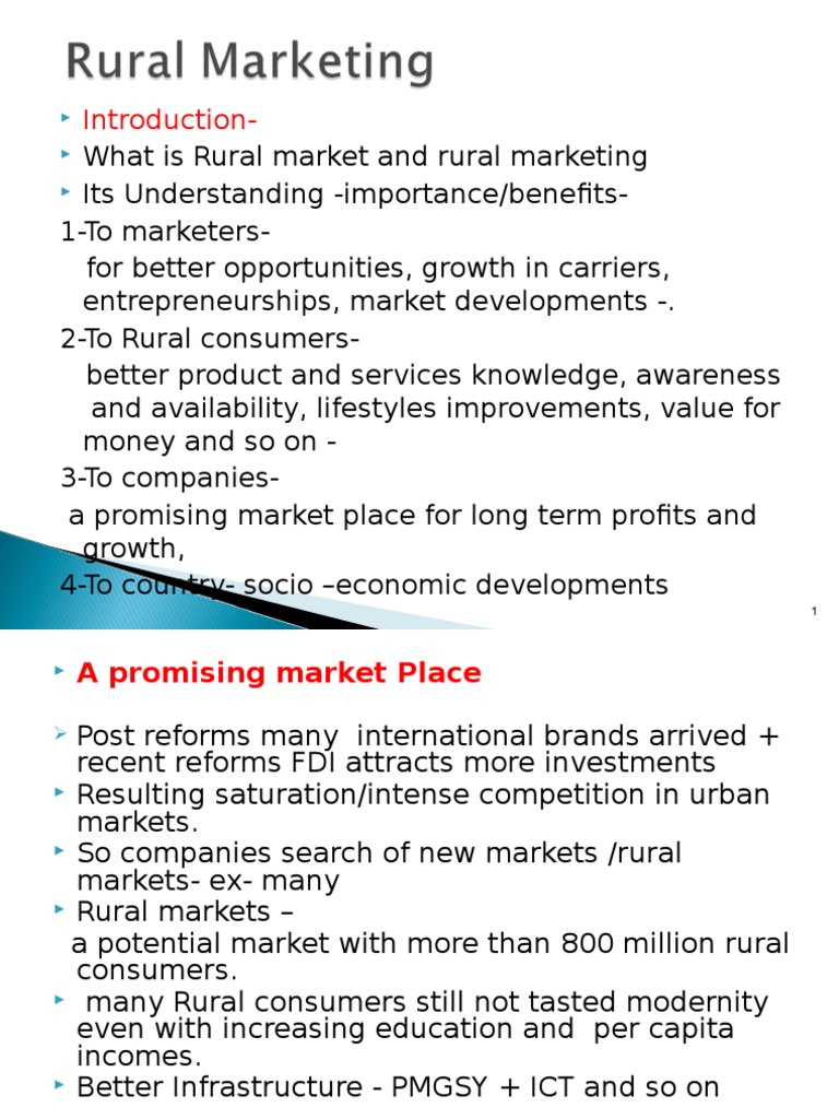 Understanding Rural Markets and Marketing in India | PDF | Marketing ...