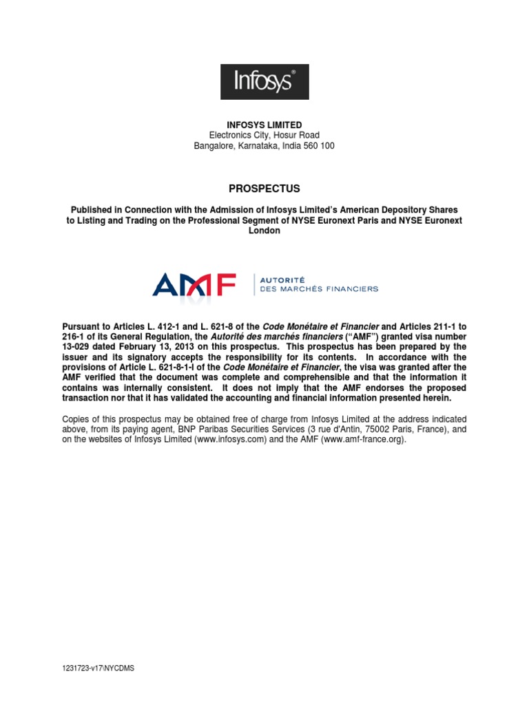 Prospectus - Sample | PDF | American Depositary Receipt | Dividend
