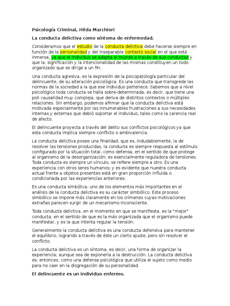 Psicología Criminal | PDF | Comportamiento | Delito