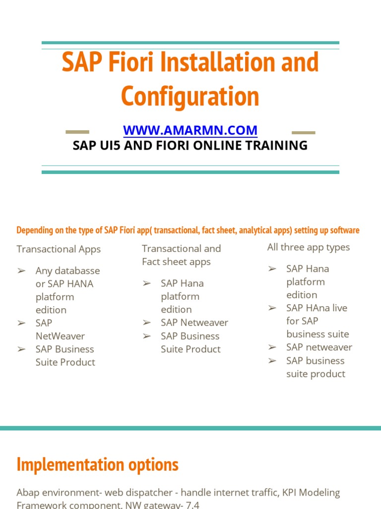 SAP Fiori Installaion and Configuration | PDF | Transport Layer ...