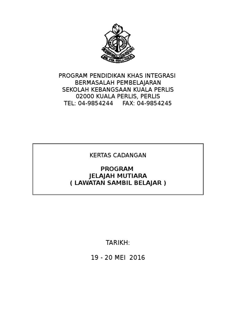 Muka Depan Proposal | PDF