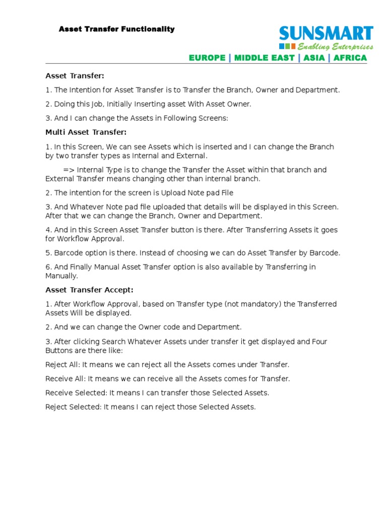 Streamlining Asset Transfers Across Branches, Owners, and Departments ...