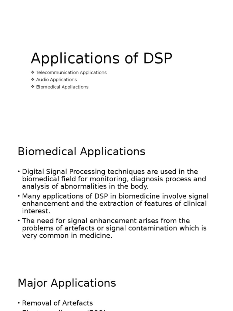 Applications of DSP | PDF | Electrocardiography | Digital Signal Processing
