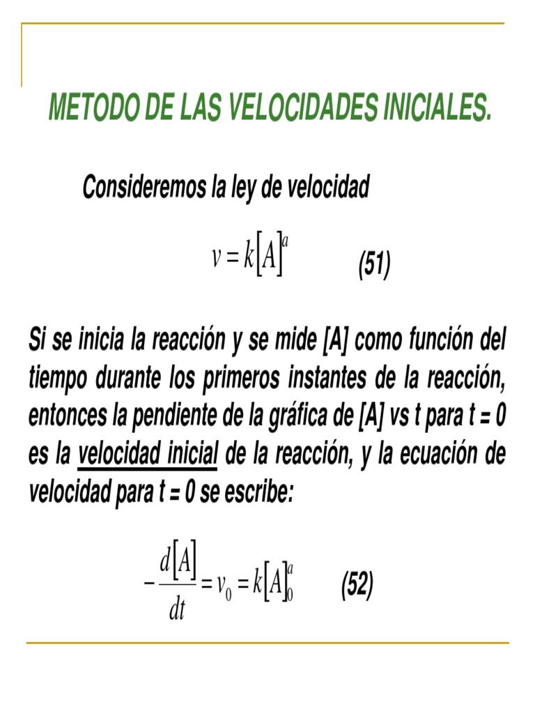 método de velocidades iniciales