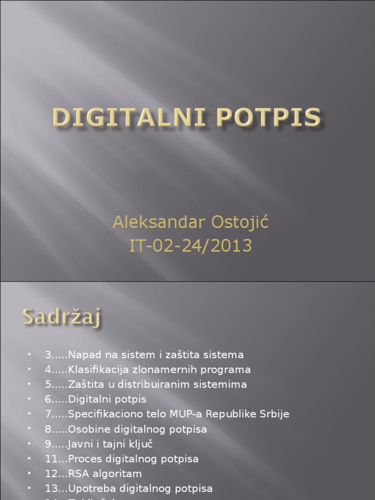 Digitalni Potpis | PDF