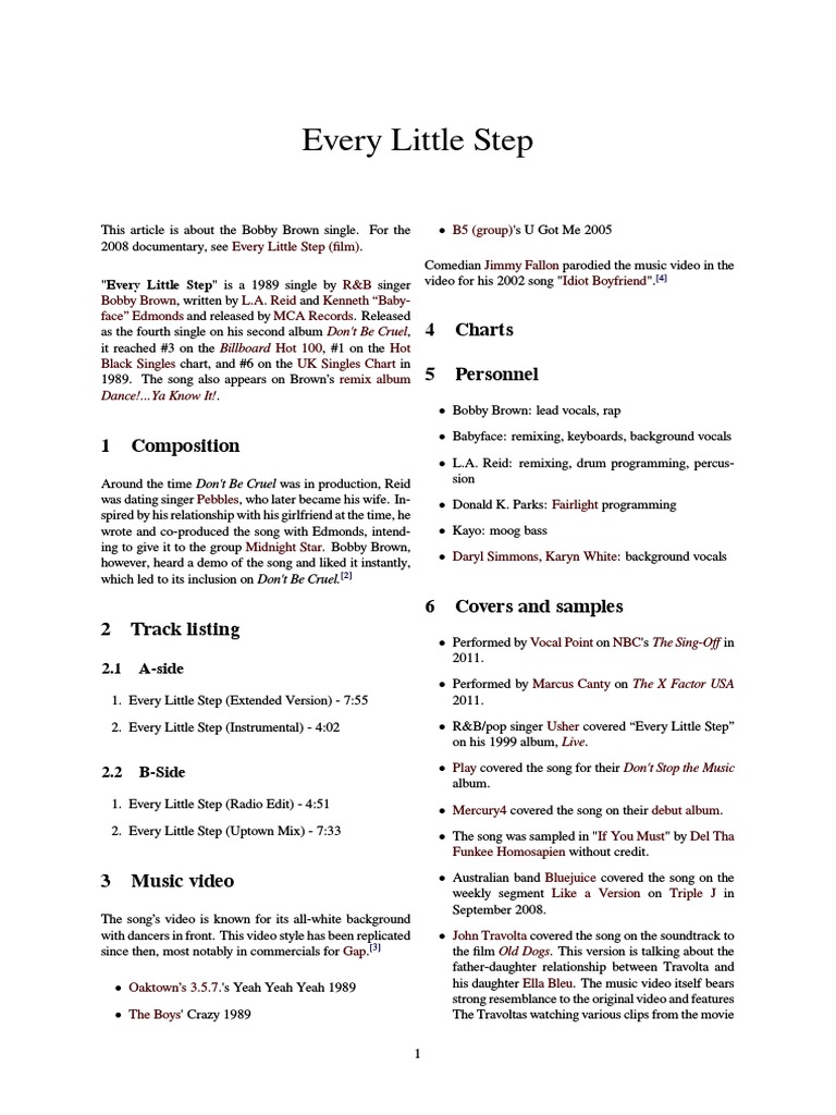 Every Little Step | PDF | Recorded Music | Music Industry
