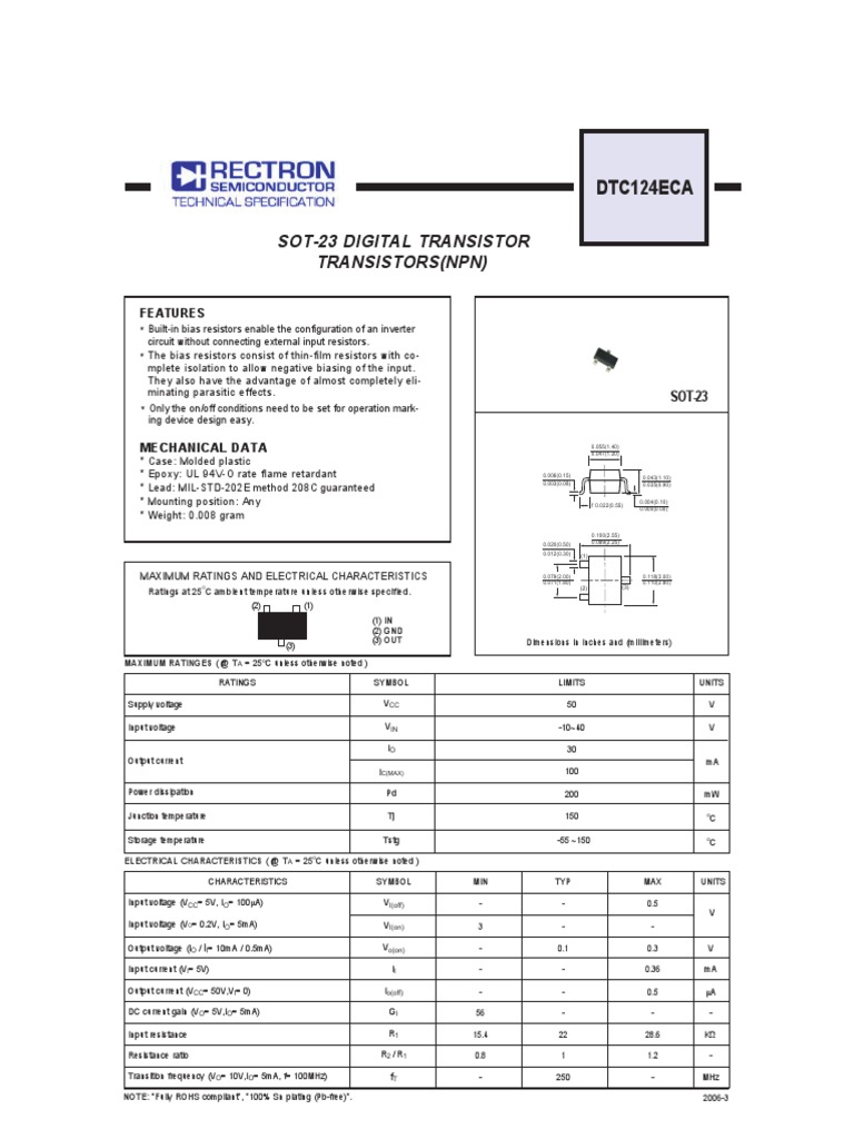 DTC 124 Eca | PDF | Resistor | Transistor