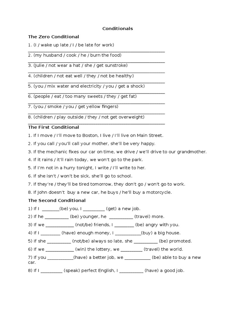Conditionals (0, 1,2) | PDF