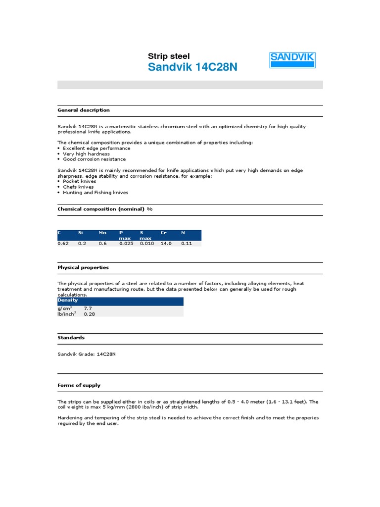 14C28N Draft Data Sheet | Download Free PDF | Annealing (Metallurgy ...