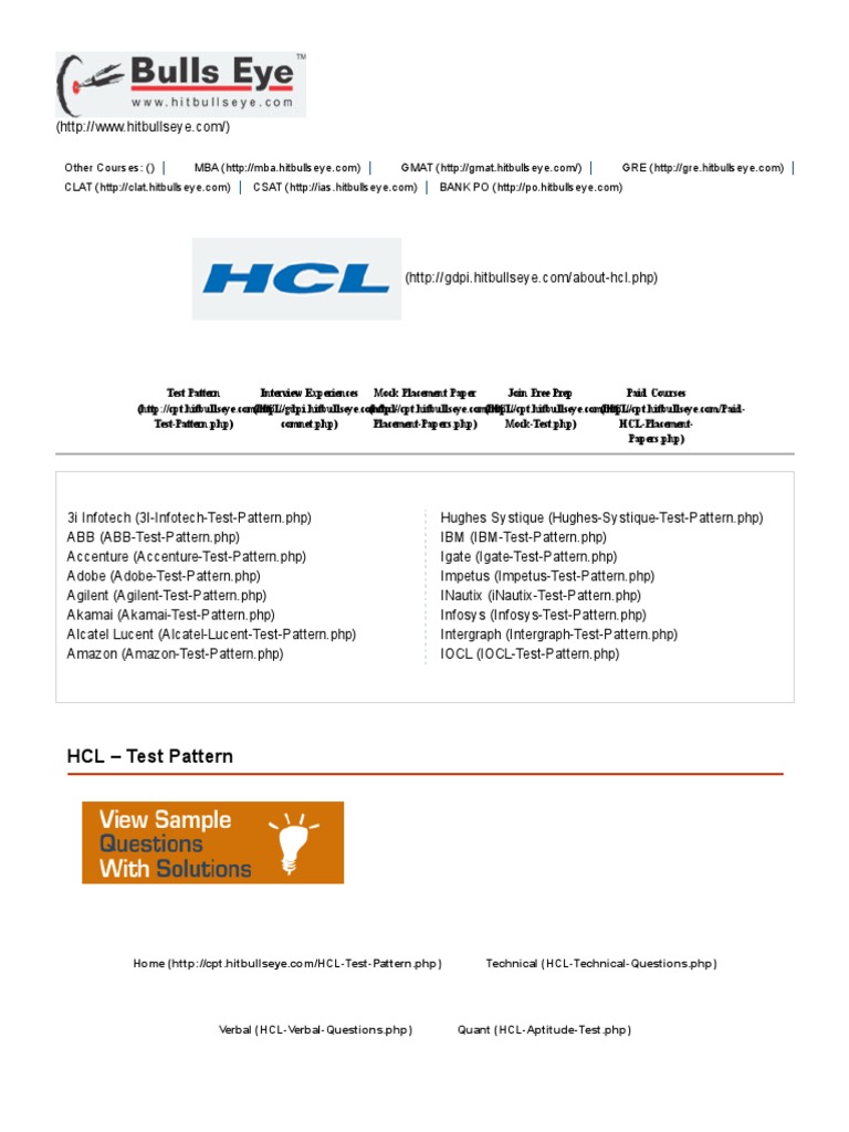 HCL Aptitude Questions - Aptitude Test For HCL | PDF | Litre | Teaching ...