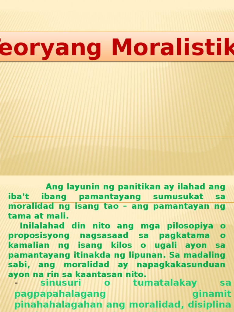 Teoryang Moralistiko | PDF
