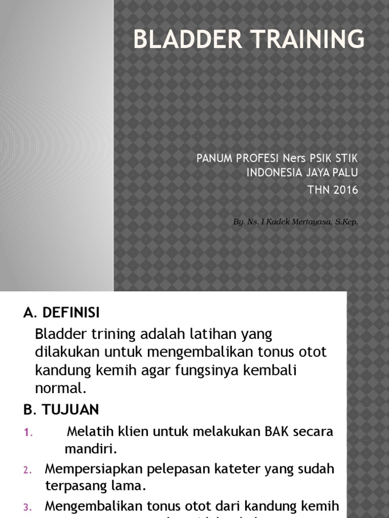 Bladder Training | PDF | Griya & Taman