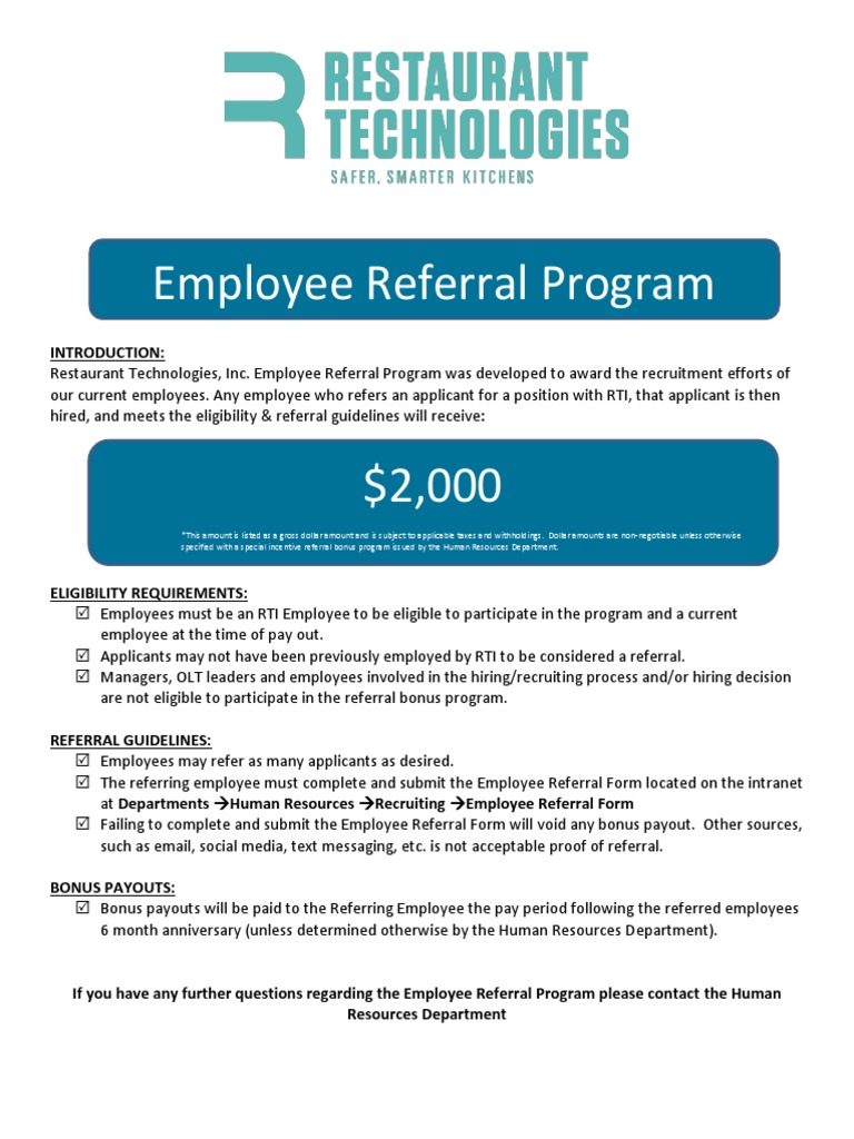 Employee Referral Guidelines | PDF