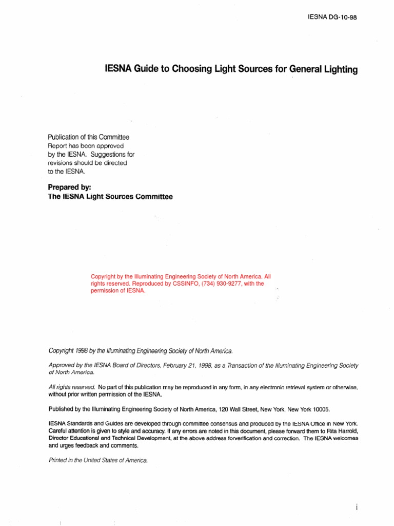 DG-10-98 IESNA Guide To Choosing Light Sources For General Lighting ...