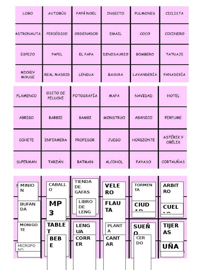 Cartas Pictionary | PDF