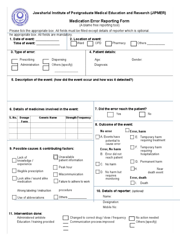 Printable Medication Error Form Template Fill Online - vrogue.co Printable Medication Error Form Template Fill Online - vrogue.co