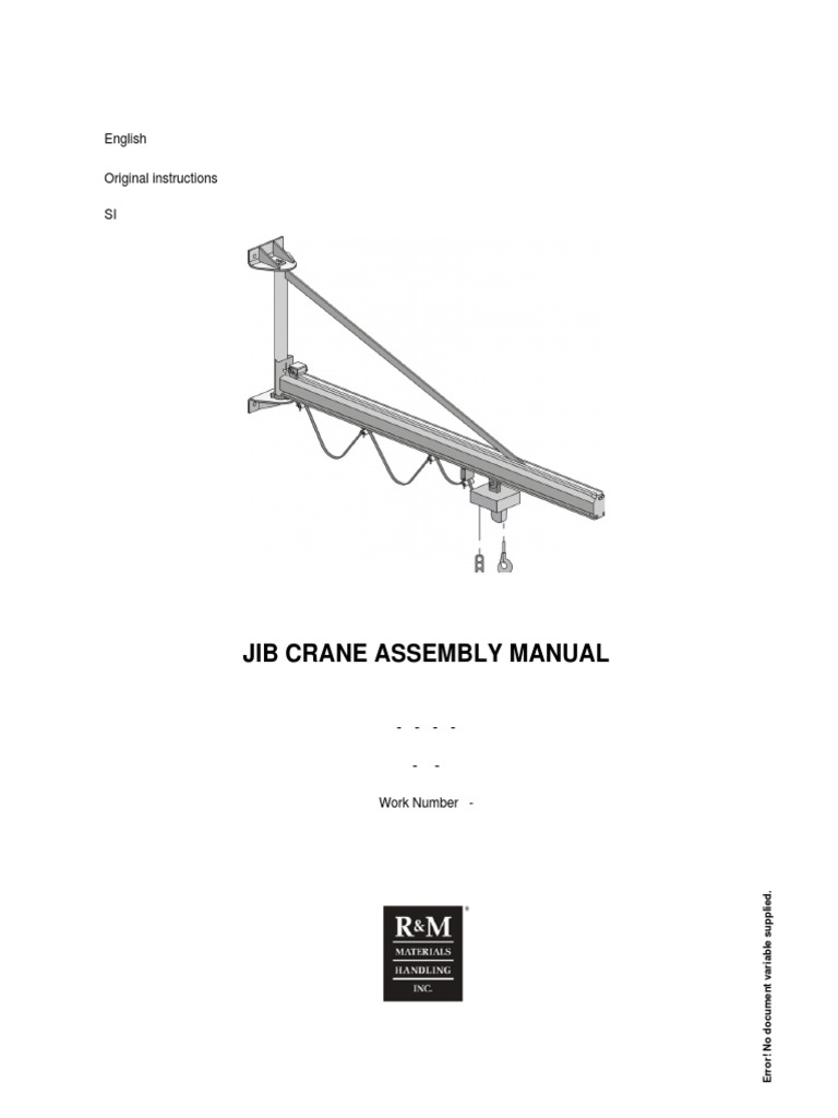 Jib Crane Assembly Manual | PDF | Crane (Machine) | Personal Protective ...