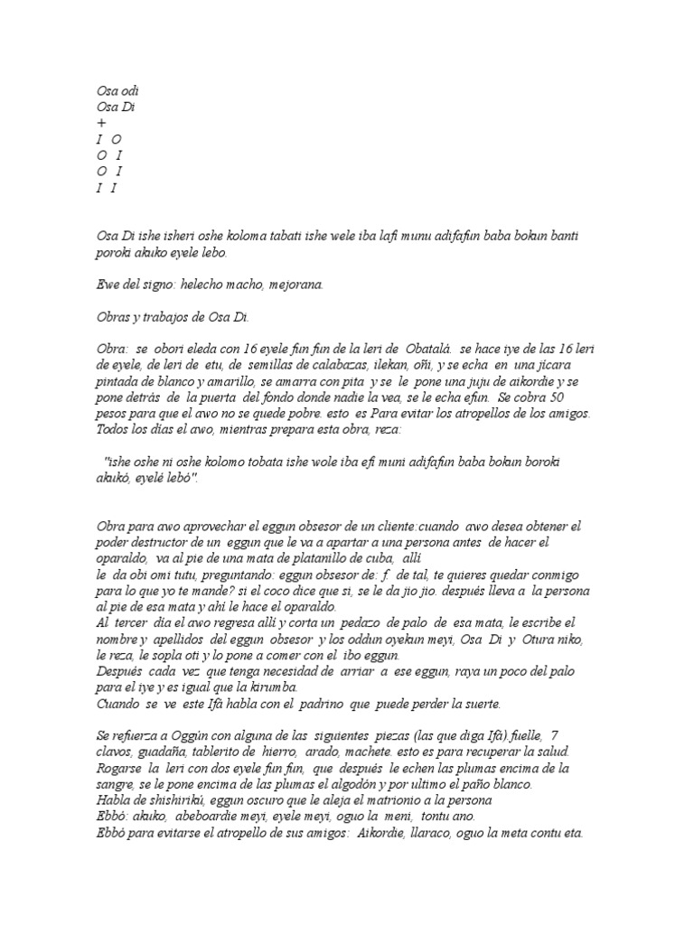 4-Osa Odi | Descargar gratis PDF | Santeria | Religión étnica