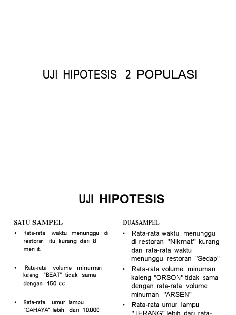 10 Uji Hipotesis 2 Populasi | PDF | Sains & Matematika