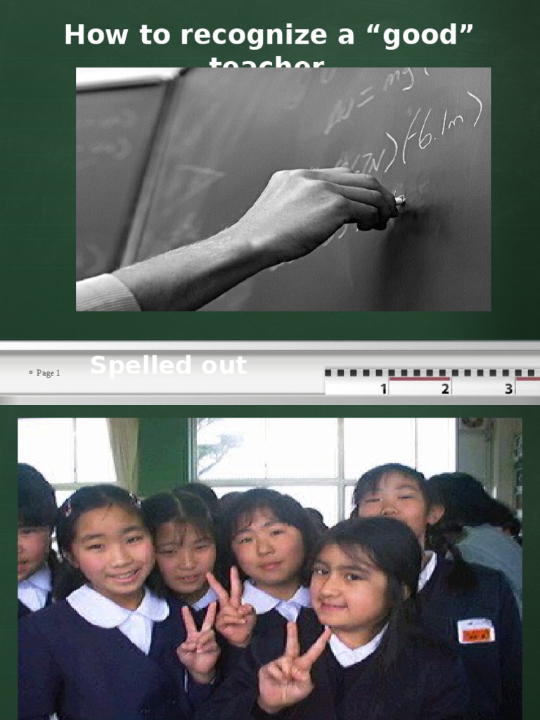 How To Recognize A "Good" Teacher.: Spelled Out | PDF