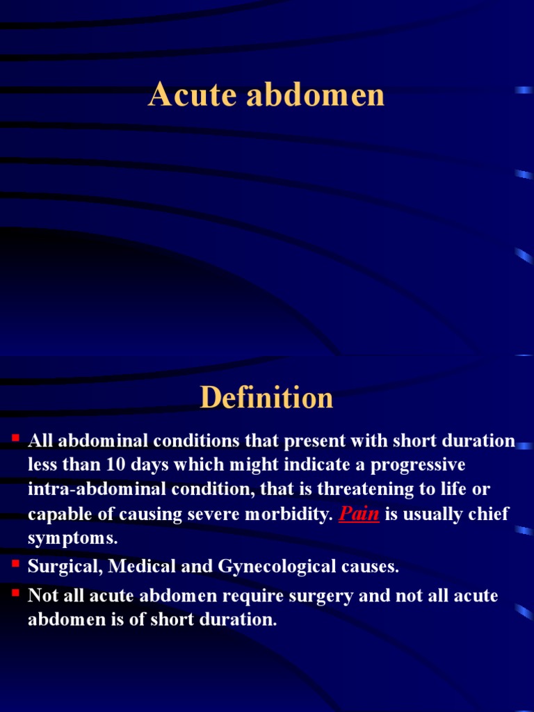 Acute Abdomen | PDF | Digestive System | Digestive Diseases