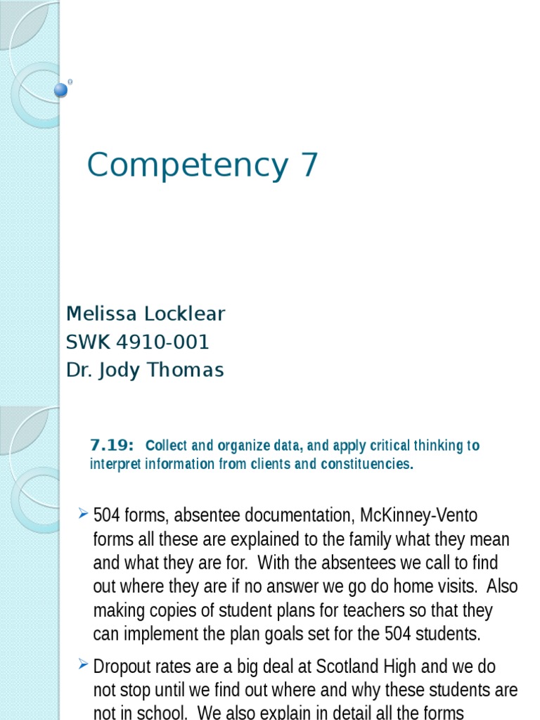 Competency 7 | PDF | Social Work | Teachers